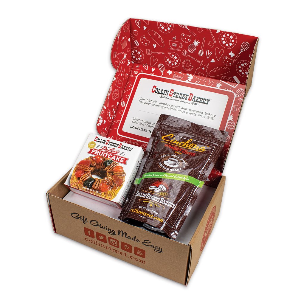 Mini DeLuxe® Fruitcake and Coffee Gift Set – A Perfect Small Gift